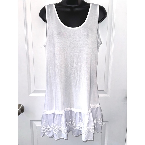 Multiples | Tops | Multiples White Lace Layering Tank Top | Poshmark